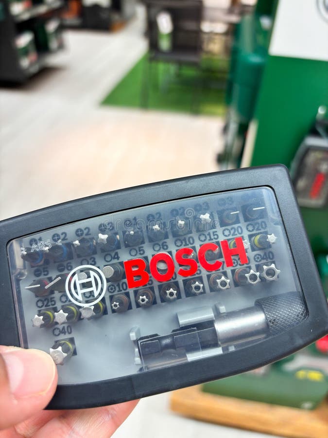 Bosch Tool Set with Various Attachments Displayed in a Store Showcasing ...