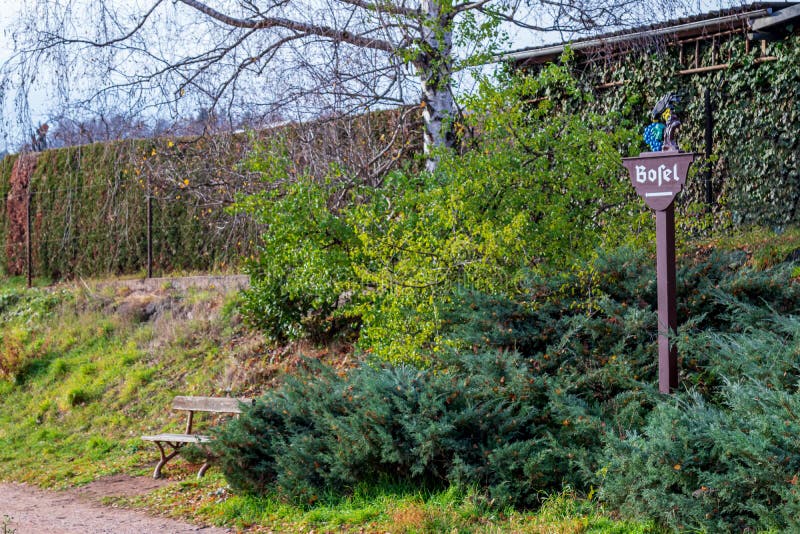 Signpost on the Hiking Trail To Bosel Rock. Stock Image - Image of ...