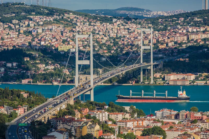The Bosphorus Bridge stock photo. Image of tourism, weather - 184869010