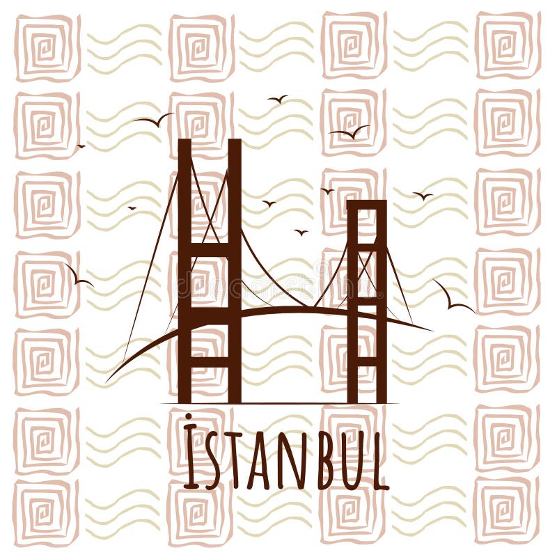 Bosphorus Bridge Graphic Design Stock Illustration - Illustration of ...