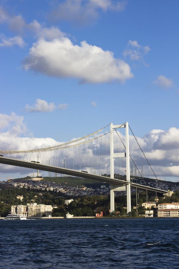 Bosphorus Bridge stock photo. Image of engineering, flag - 44432508