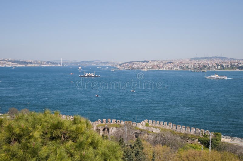 Bosphorus Crossing Istanbul Stock Image - Image of eastern, historic ...