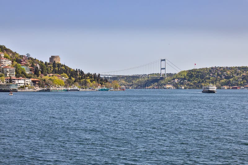 Bosphorus strait in Turkey stock photo. Image of tower - 265626970