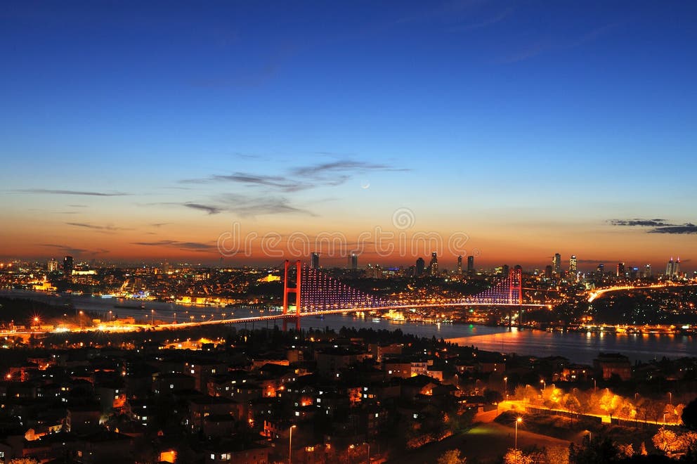 Bosphorus at Sunset stock image. Image of istanbul, lights - 26513449