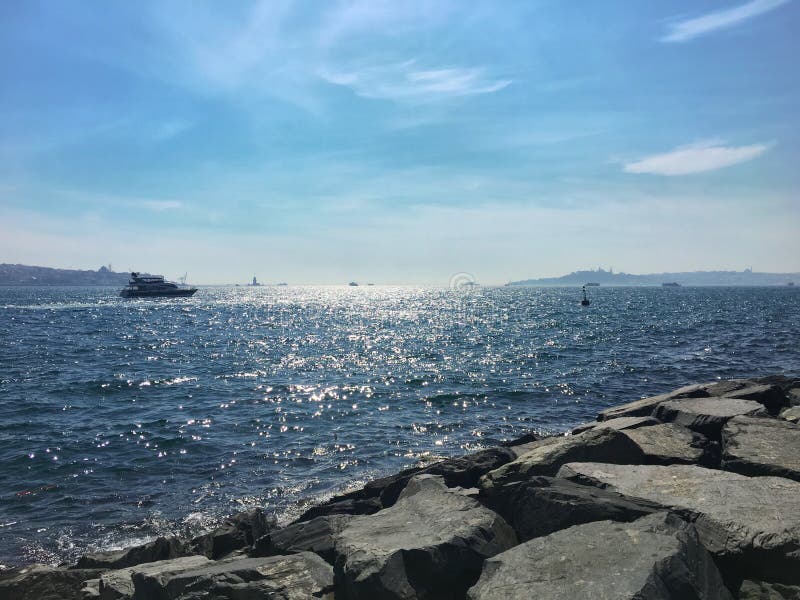 Bosphorus view in Istanbul stock photo. Image of boat - 180251926