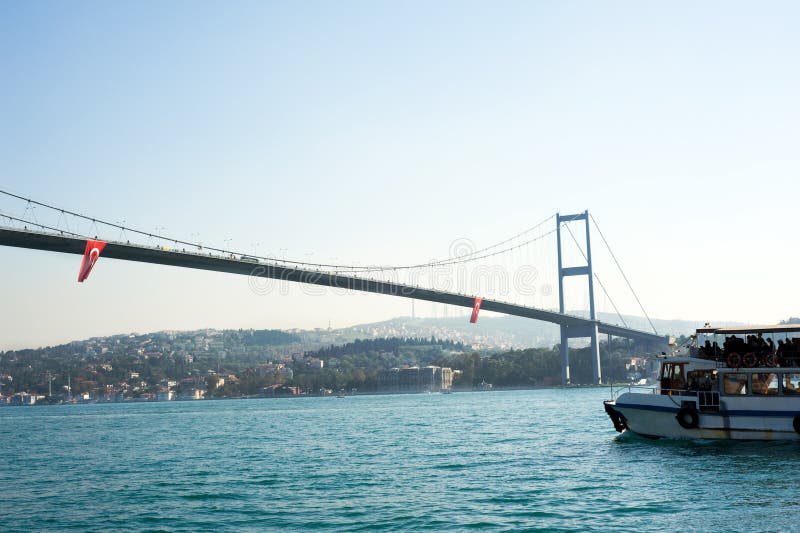 Bridge on the Bosphorus Strait Stock Image - Image of bosporus, strait ...