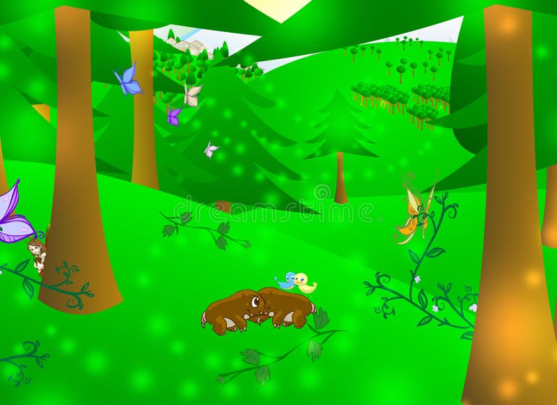 Bosque encantado stock de ilustración. Ilustración de pares - 16284050