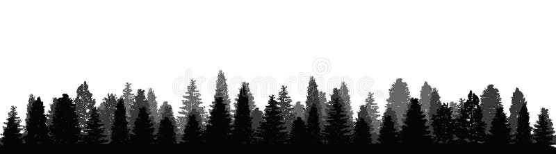 Bosque, Grupo De árboles - Vector Ilustración del Vector - Ilustración ...