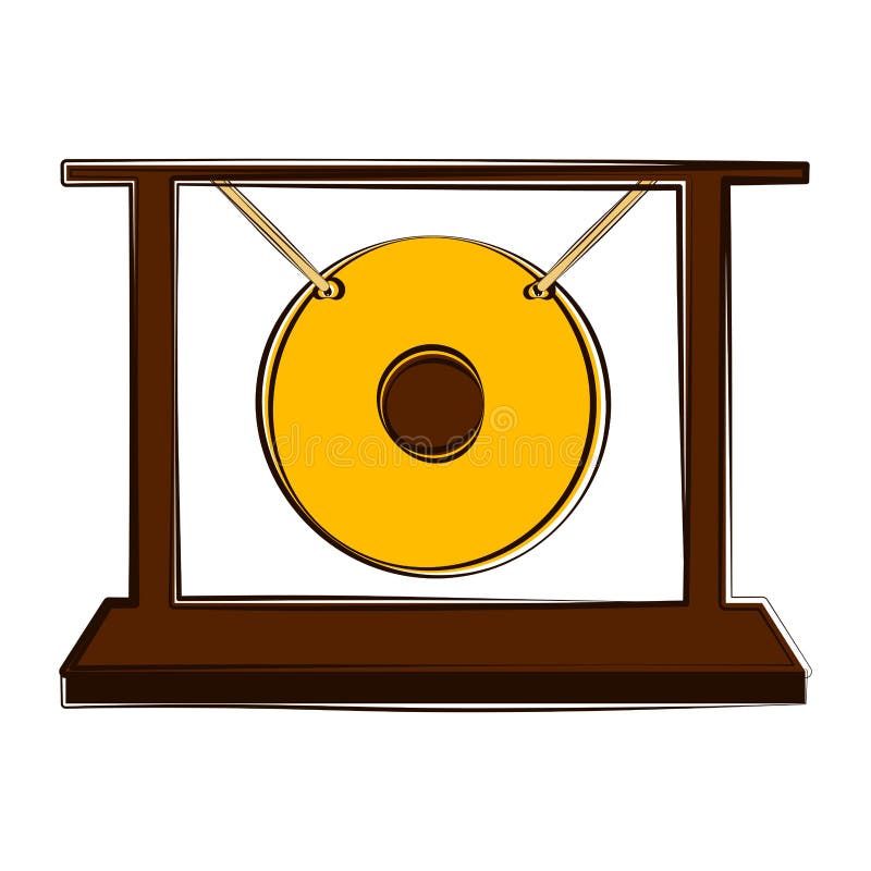 Icono Aislado Del Gongo Instrumento Musical Ilustración del Vector ...