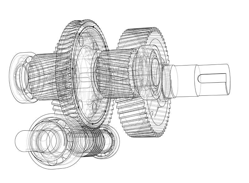 Bosquejo De La Caja De Cambios Vector Ilustración del Vector ...