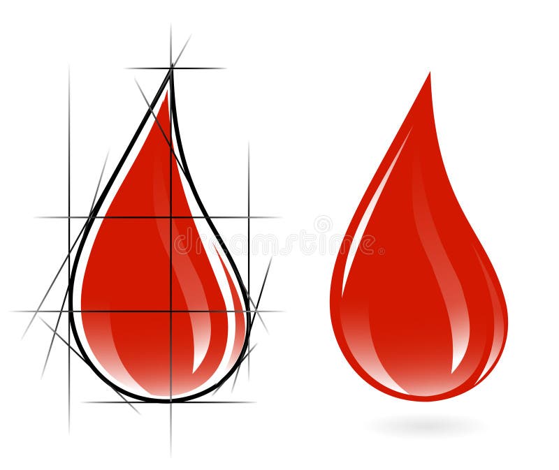 Bosquejo De La Gota De Sangre Ilustración del Vector - Ilustración de ...
