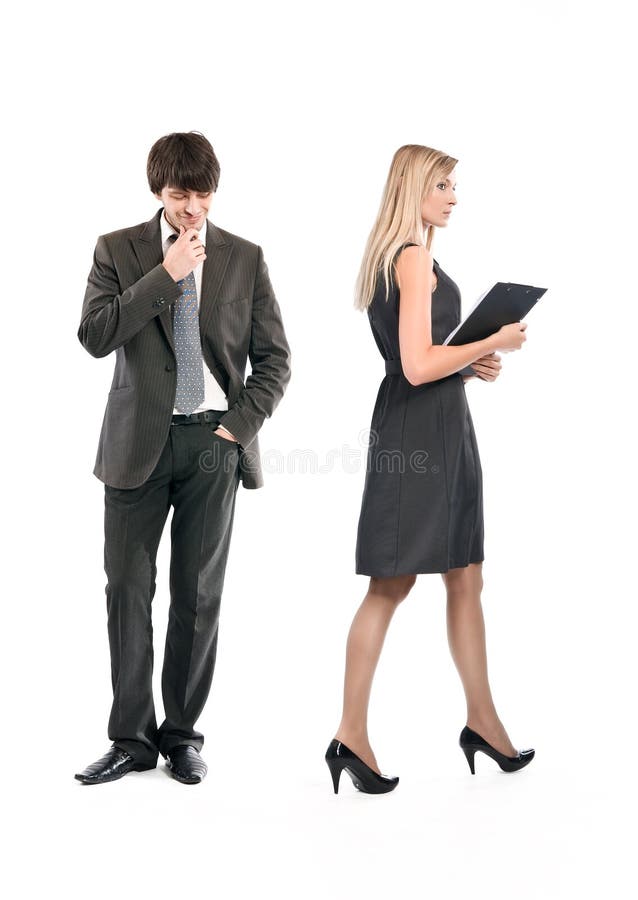 Boss is Accosting the Secretary Stock Image - Image of depressed, clerk ...
