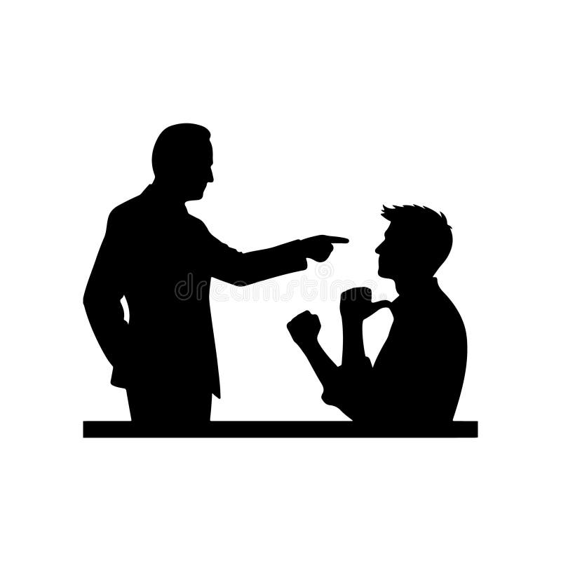 Boss accusing his worker stock vector. Illustration of font - 375411156