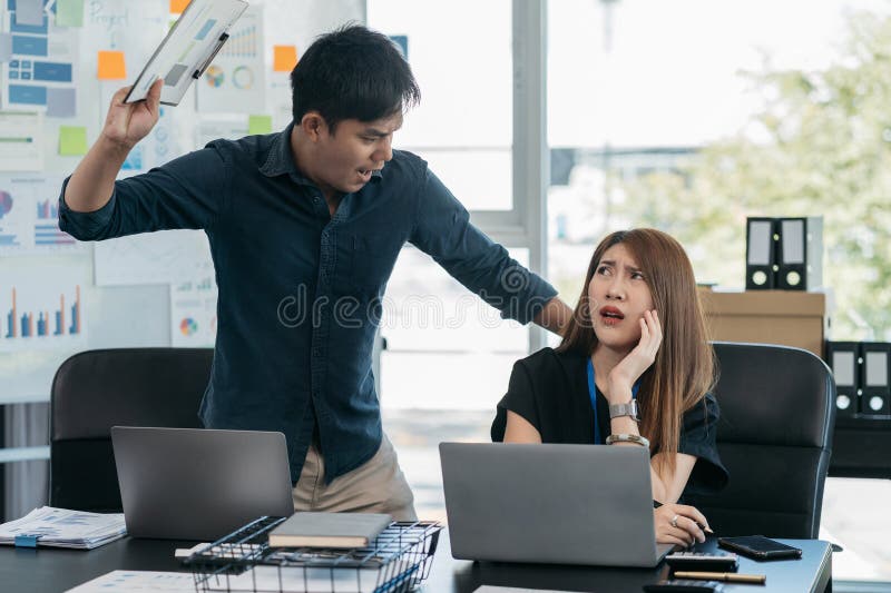 Boss is Angry and Blames the Staff for Poor Work, the Team Leader S ...