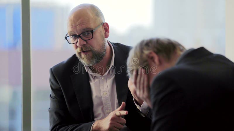 Boss is Angry with His Subordinate Employee in the Office and Dismissal ...