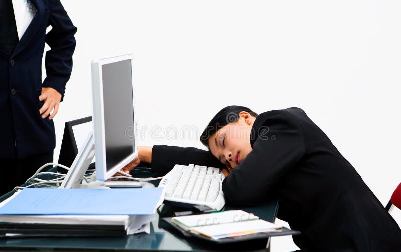 Boss Angry at the Sleeping Secretary Stock Image - Image of documents ...