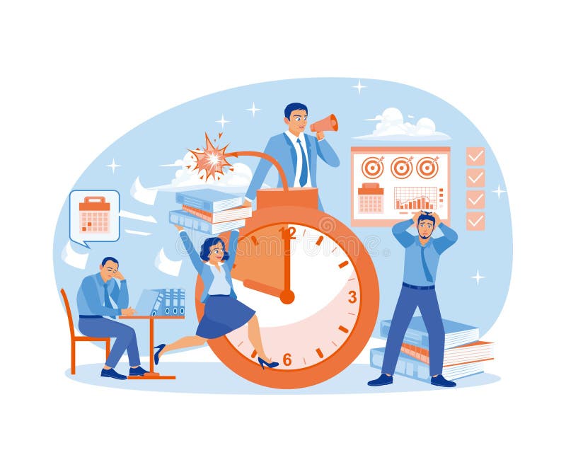 The Boss Announced the Office Deadline. Stressed and Tired Office ...