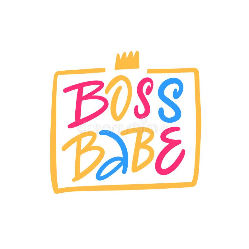 Boss Babe Script Brush Calligraphy Style. Feminism Slogan Logo Vector ...