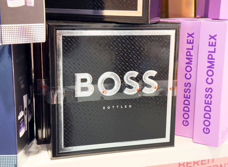 Boss Bottled Fragrance Packaging Displayed on Store Shelf Editorial ...