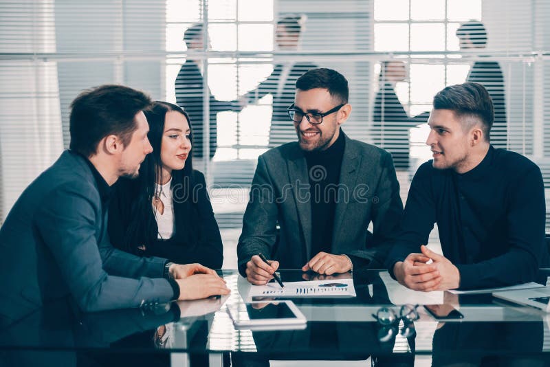 Boss and Business Team Analyzing Financial Data Stock Image - Image of ...