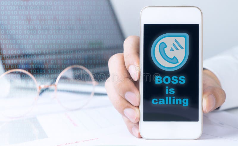 Boss is Calling on Office Worker Phone Stock Image - Image of angry ...