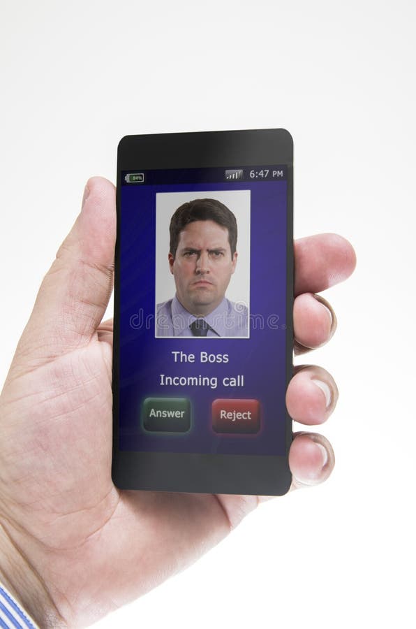 Boss calls after hours stock image. Image of technology - 29249995