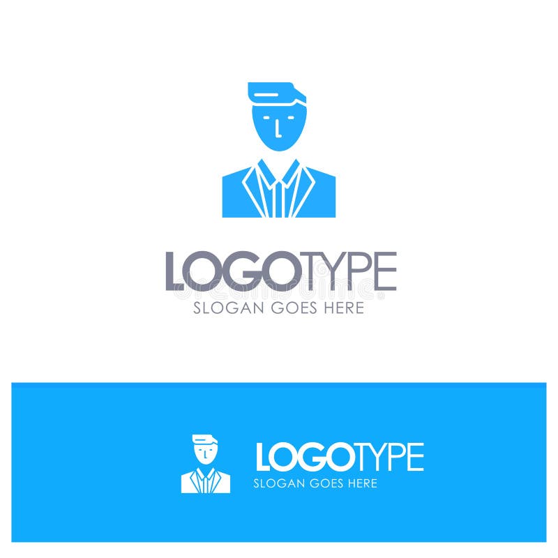 Boss, Ceo, Head, Leader, Mr Blue Solid Logo with Place for Tagline ...