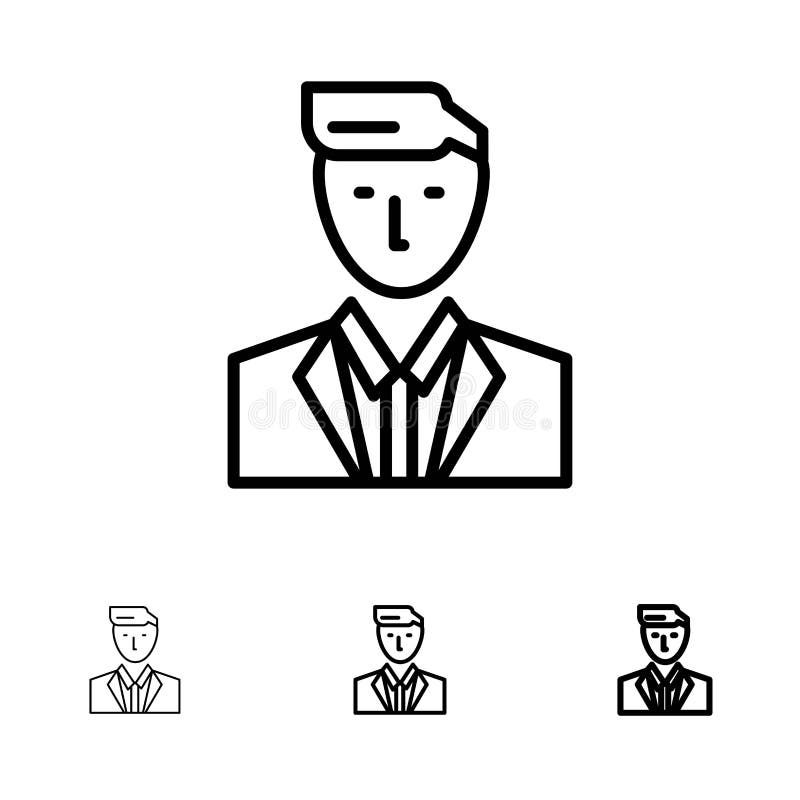 Boss, Ceo, Head, Leader, Mr Bold and Thin Black Line Icon Set Stock ...