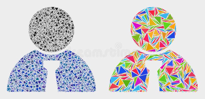 Vector Boss Mosaic Icon of Triangle Elements Stock Vector ...