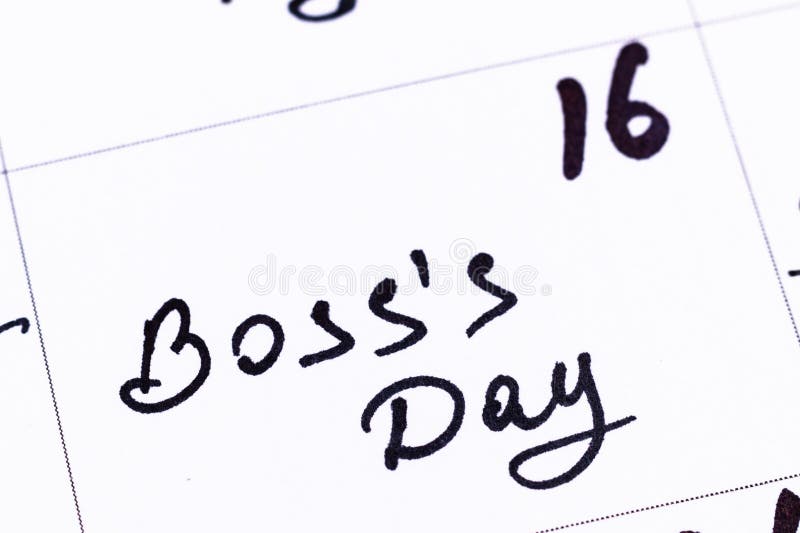 Boss Day October 16 Photo Calendar Stock Image - Image of hand, white ...