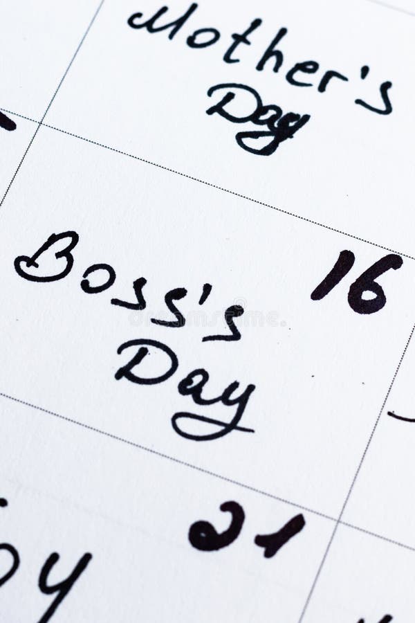 Boss Day October 16 Photo Calendar Stock Image - Image of written ...