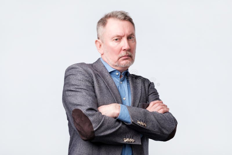 Boss Does Not Trust His Subordinate. Studio Shot Stock Photo - Image of ...