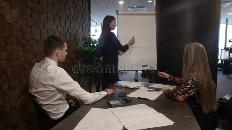 Boss is Drawing the Ascending Graph Stock Video - Video of company ...