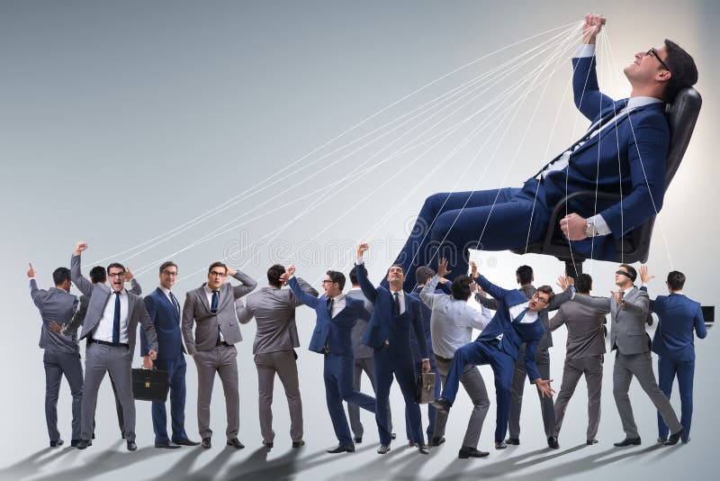 The Boss Employee Manipulating His Staff in Business Concept Stock ...