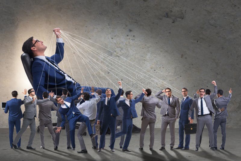 The Boss Employee Manipulating His Staff in Business Concept Stock ...