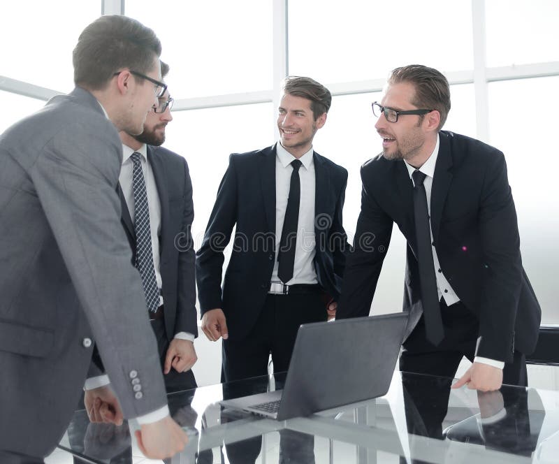 Boss and Employees in the Workplace in the Office Stock Photo - Image ...