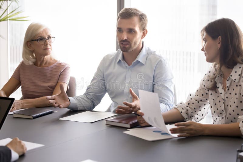 Boss Explaining Project Details, Clarifying Terms for Agreement during ...