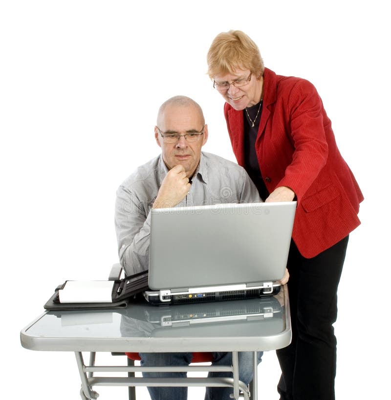 Boss is Explaining Work with a Male Secretary Stock Image - Image of ...