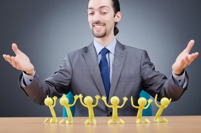 Boss with Figures of Subordinates Stock Image - Image of discussion ...