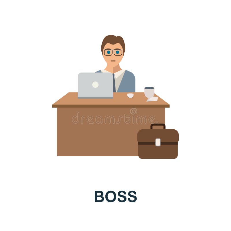 Boss Flat Icon. Colored Element Sign from Work from Office Collection ...