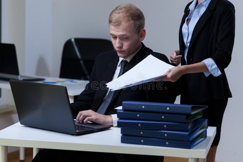 Boss giving more paperwork stock image. Image of collar - 44931819