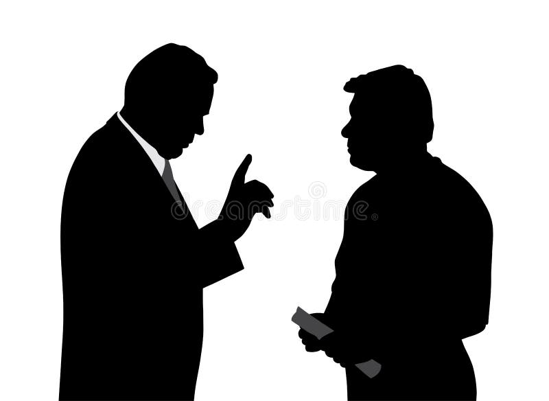 Boss Giving Order or Warning His Employee Stock Vector - Illustration ...