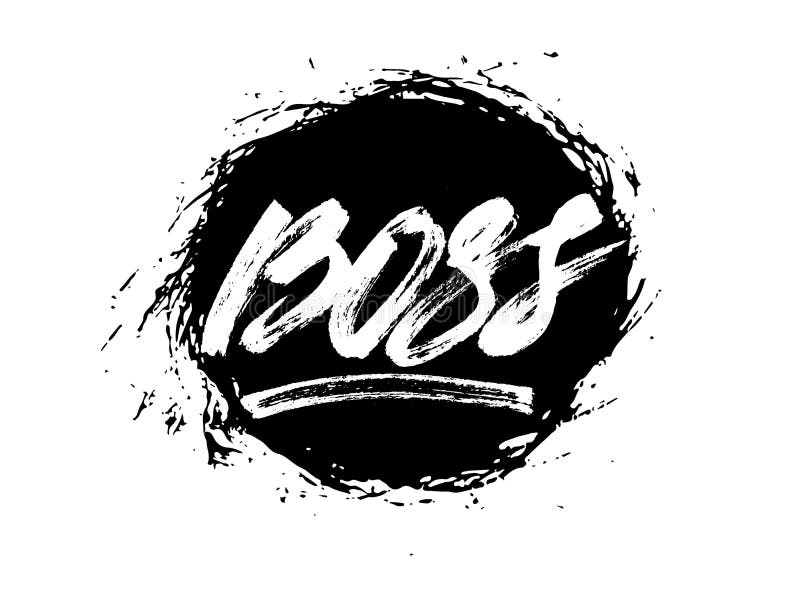 Boss Handwritten Lettering. Stock Illustration - Illustration of card ...