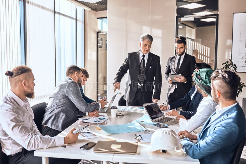 Boss and His Co-workers Elaborating a New Law Stock Image - Image of ...