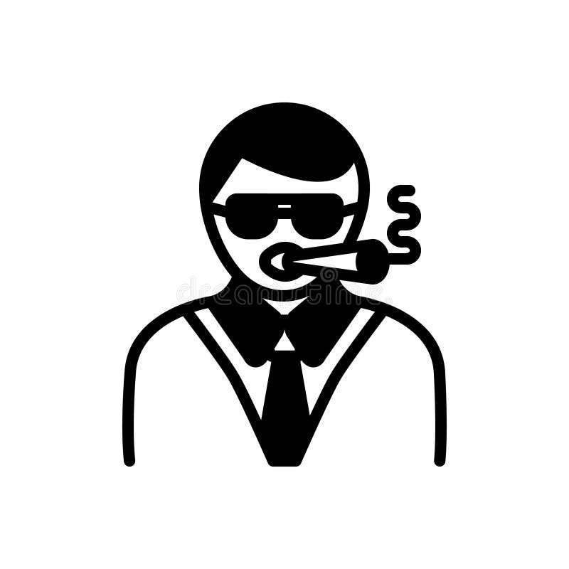 Black Solid Icon for Boss, Owner and Master Stock Vector - Illustration ...