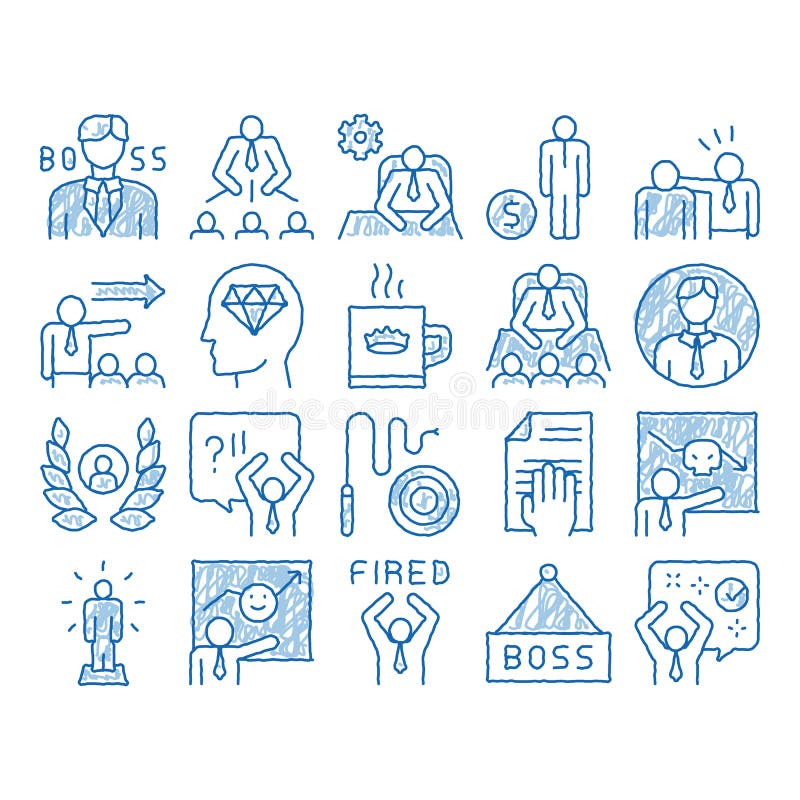 Boss Leader Company Icon Hand Drawn Illustration Stock Vector ...