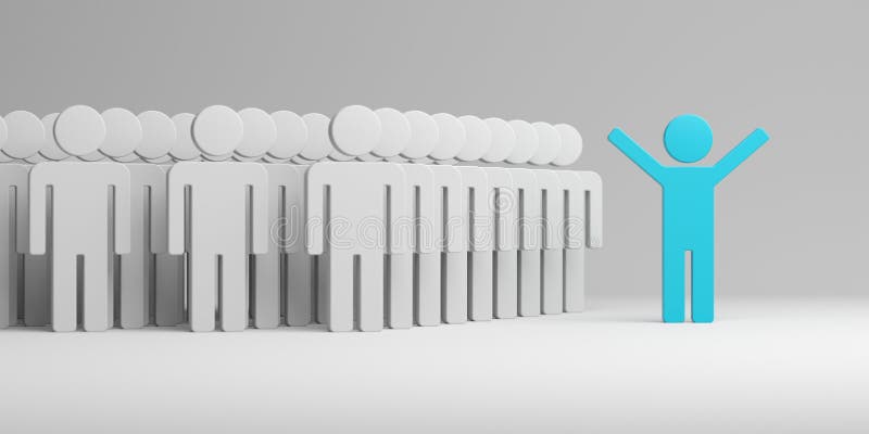 Boss Leader with Team Crowd Stock Illustration - Illustration of male ...