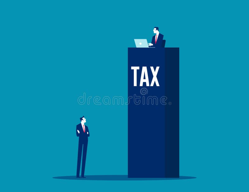 Boss Looking Up for Employee Table Tax. Business Vector Concept Stock ...