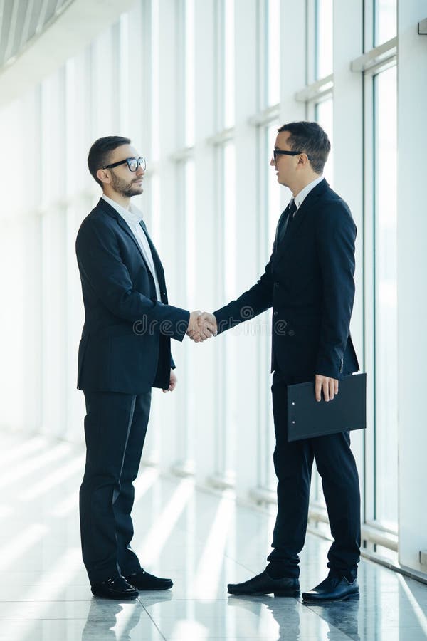 Boss and Manager Agree Handshake in Office Stock Image - Image of male ...