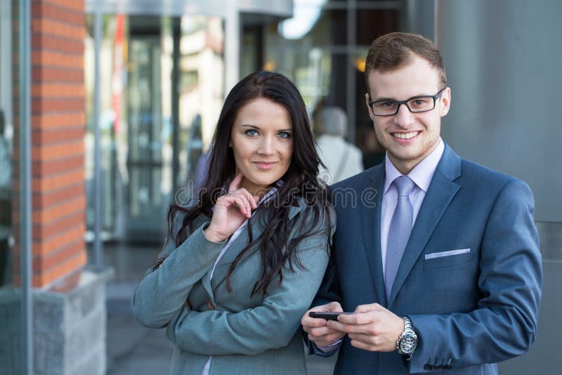 Boss with Mobile Phone and His Secretary. Stock Image - Image of keypad ...